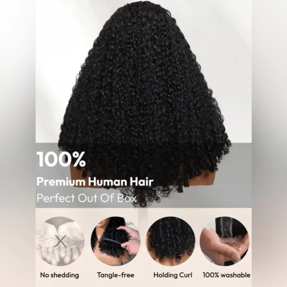 Hair | Unice Human Hair Burmese Curly Invisiblend 18 Inch V Part Wig ...